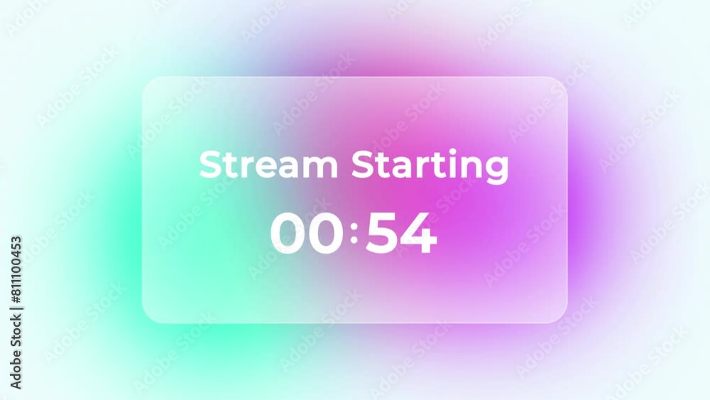 stream countdown timer, starting soon, 1 minute loop, colorful gradient ...