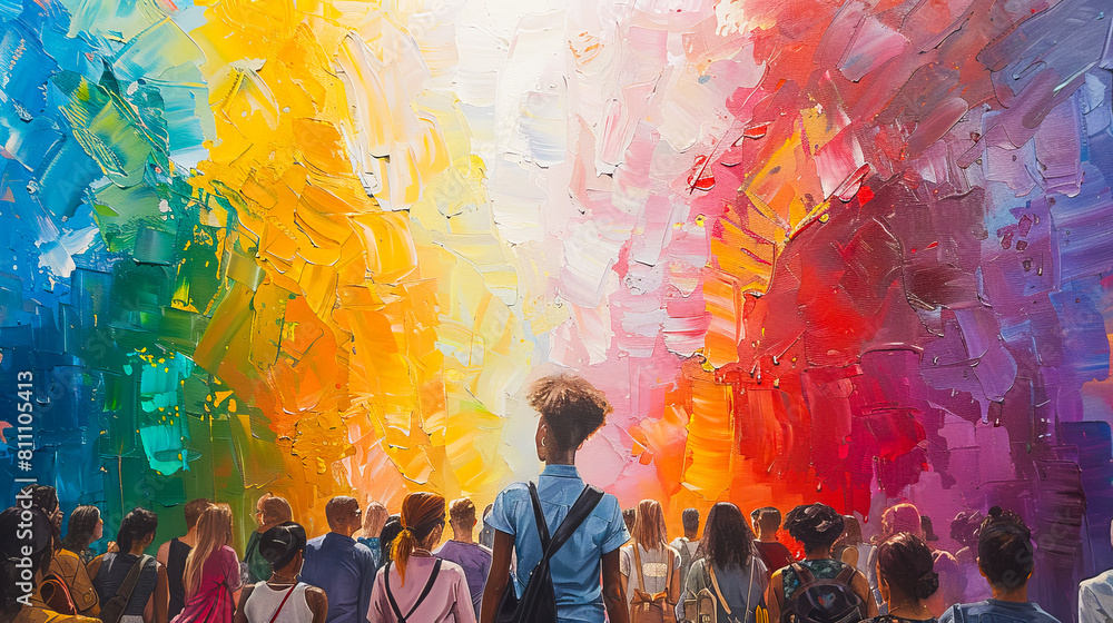 Bright Oil Paintings Depicting LGBT Community Diversity Stock Photo ...