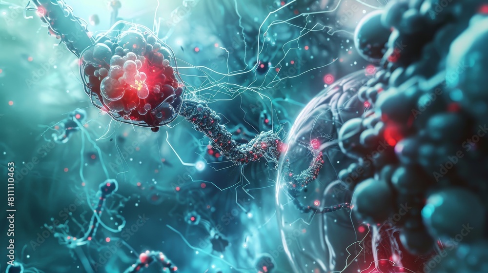 An illustration of innovative medical technology, such as nanobots ...
