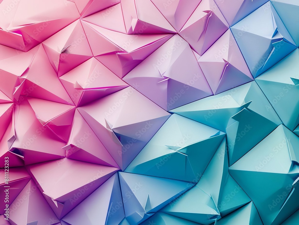 Geometric origami art flat design side view paper folding theme ...