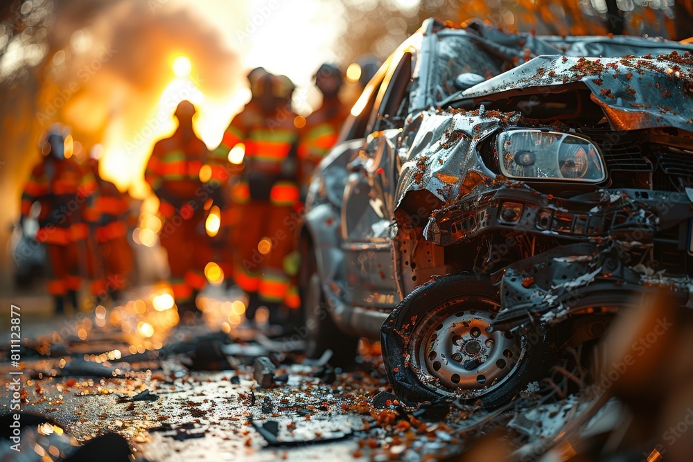 Daylight reveals the aftermath of a horrific car accident as ...