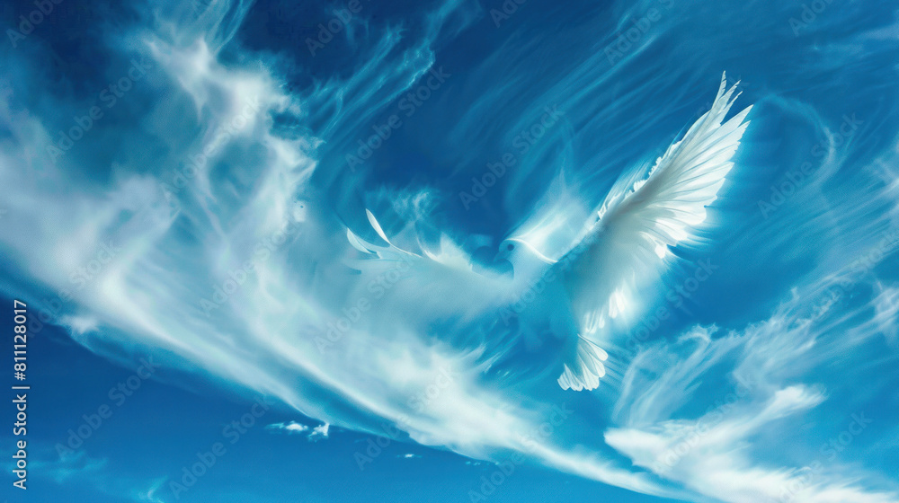 Dove Cloud Formation in Sky., Pentecost a Christian holiday, the ...