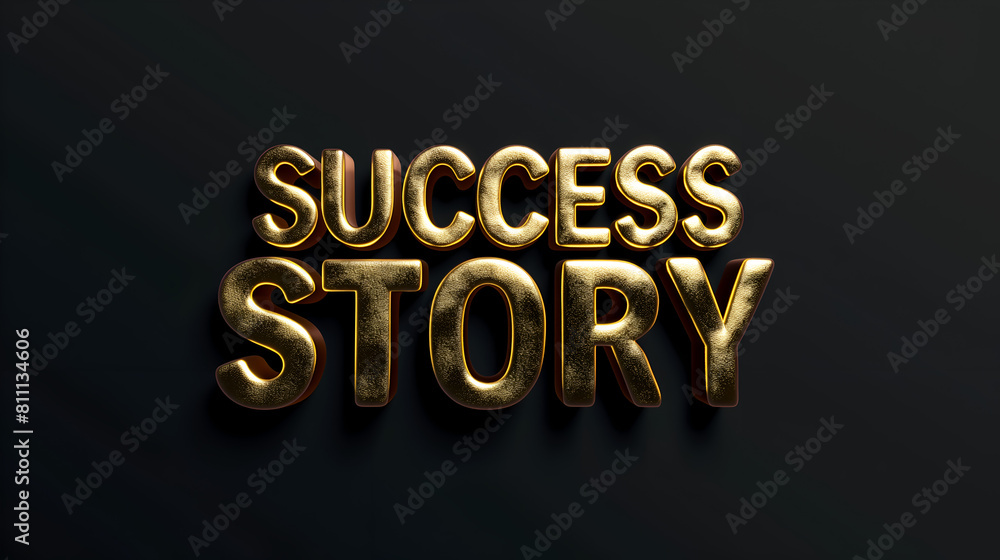 Golden success story word in 3d golden illustration, AI generation ...