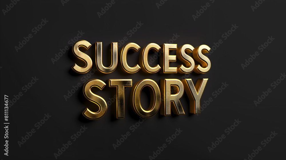 Golden success story word in 3d golden illustration, AI generation ...