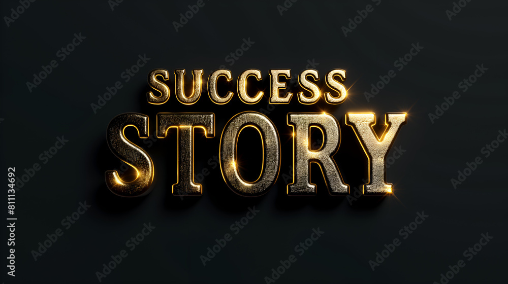 Golden success story word in 3d golden illustration, AI generation ...