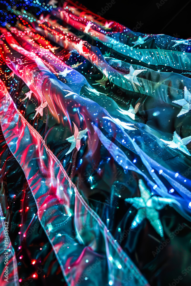 Fiber Optic USA Flag. Generated Image. A digital rendering of an ...