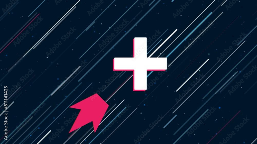 Multiplication symbol flies through the universe on a jet propulsion ...