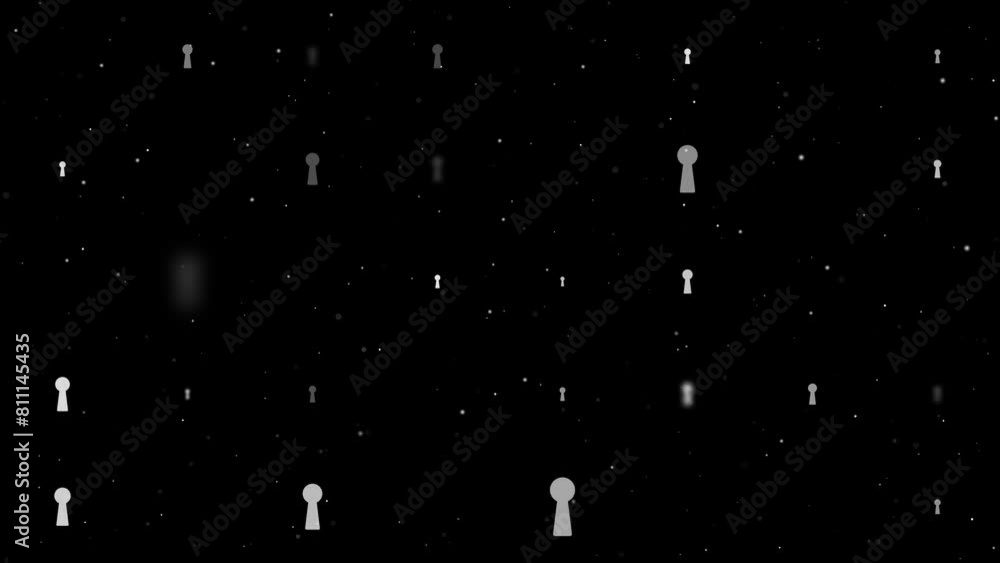 Template animation of evenly spaced keyhole symbols of different sizes ...