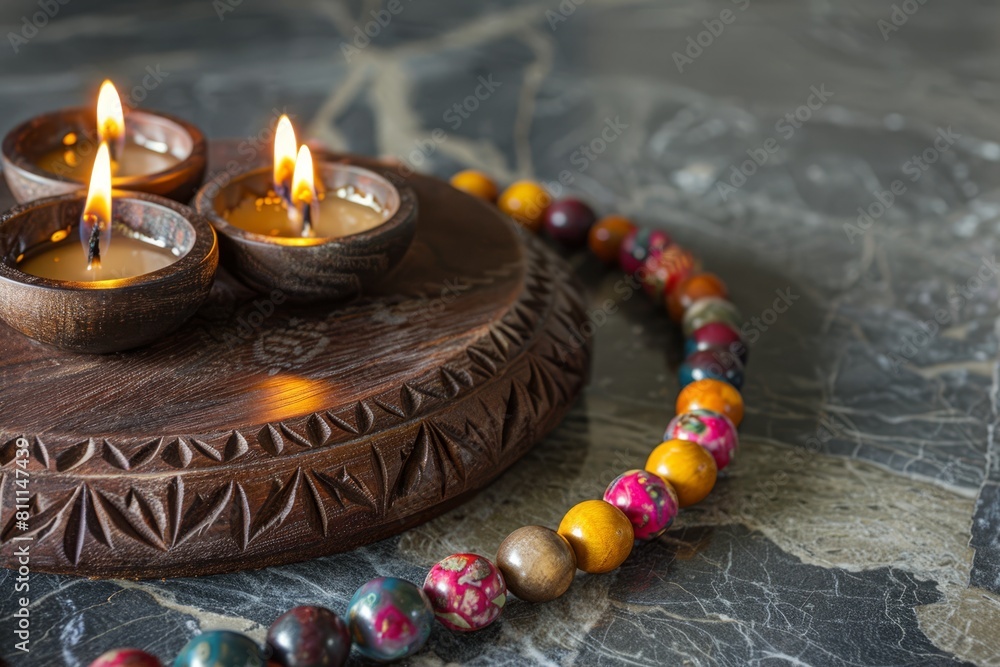 podium, lamp, glossy, carve, teak, stone, ,surface, diya, colorful ...