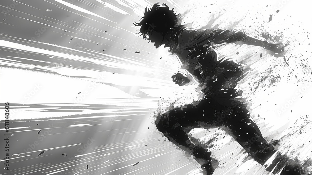 Dive into the action with three distinct concentration lines: radial ...