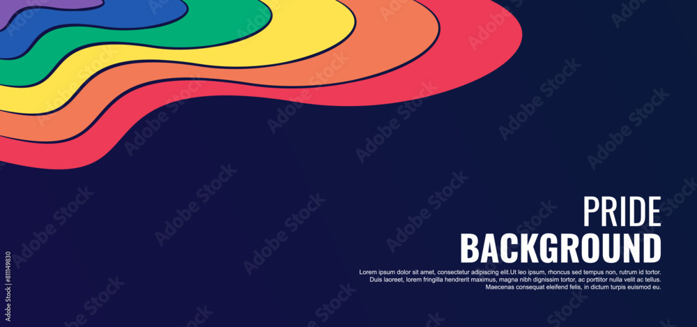 LGBT pride abstract wave background. Vector background with rainbow ...