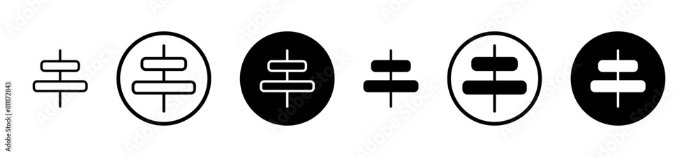 Align center line icon set. Text font typography center align symbol ...