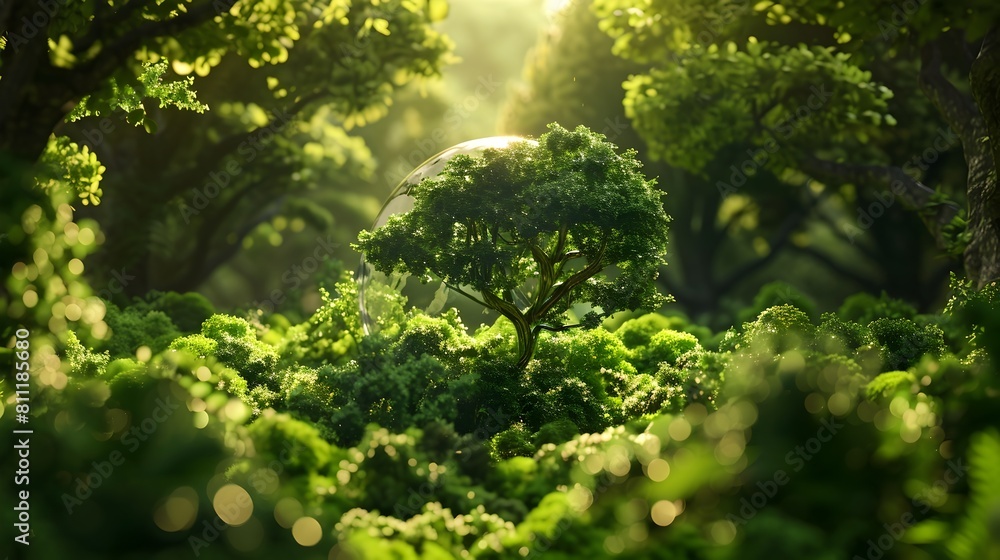 Sustainable Gaia A D Rendering of a Tree Growing from Inside the Earth ...