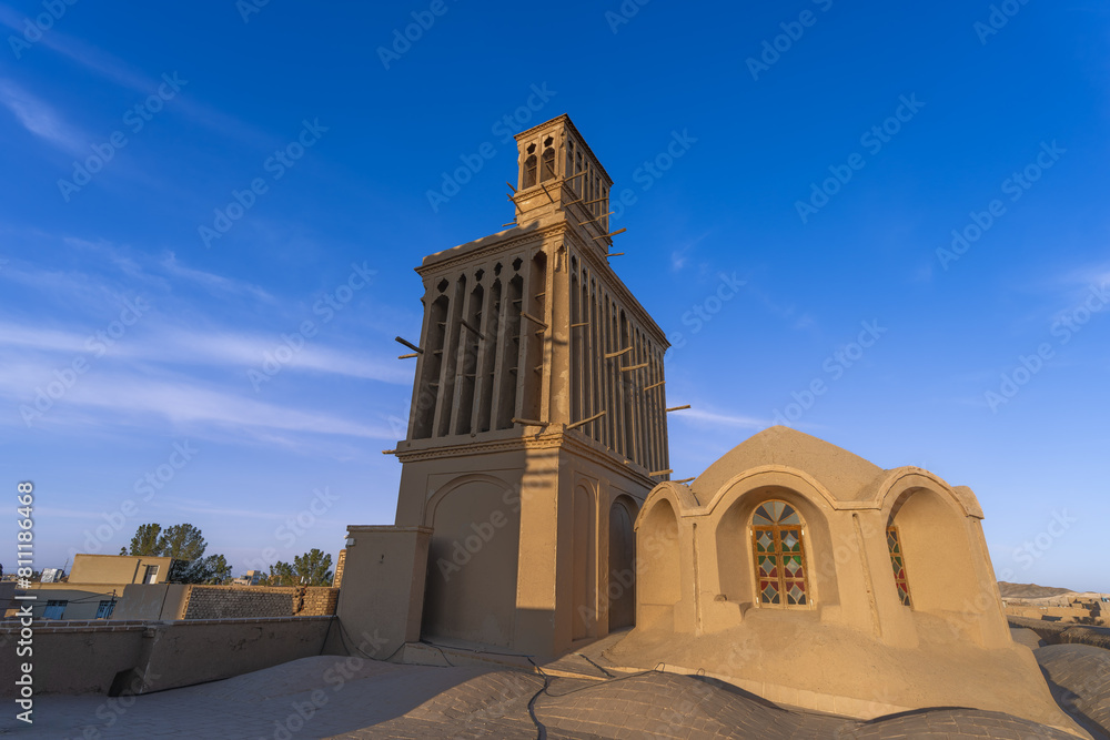 The traditional Wind Tower towers over Yazd's skyline and is a fine ...