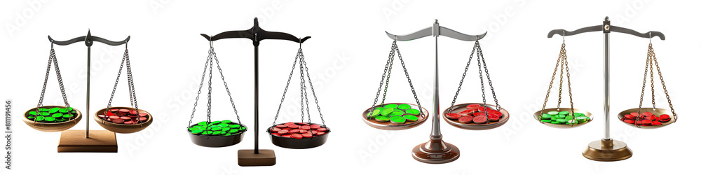scales of justice with a balance theme overlay, A 3D-rendered golden ...