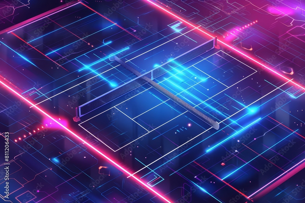 High-tech pink and blue abstract background with intersecting lines ...