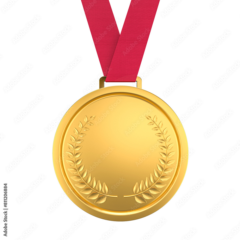 Blank gold medal on transparent background Stock Photo | Adobe Stock