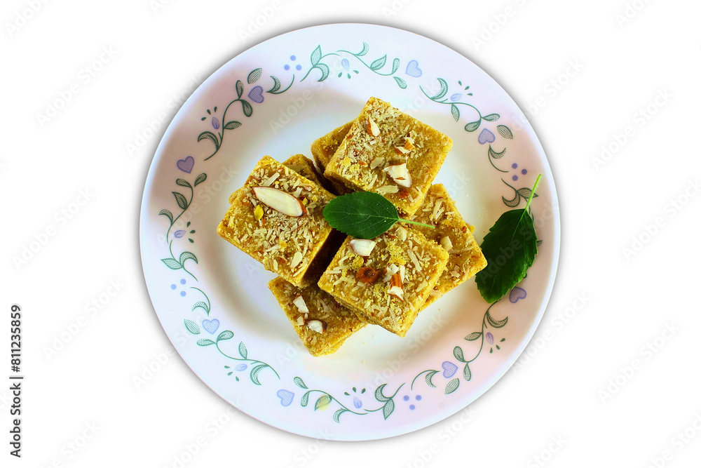 Indian gujarati traditional Sweet snack mohanthal besan burfi known in ...