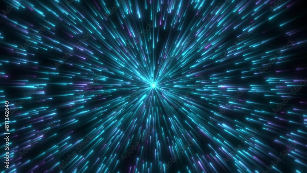 Warp speed abstract space travel speed lines looping animation ...