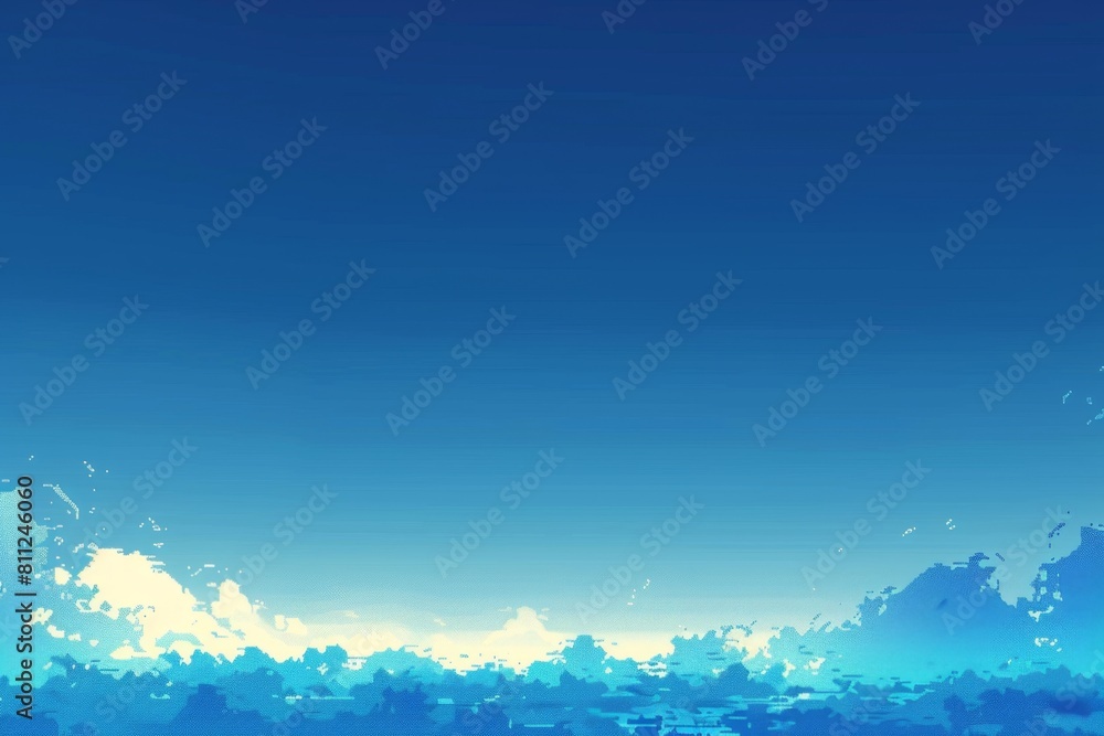Blue pixel background, blue gradient, pixel art, white space at the top ...