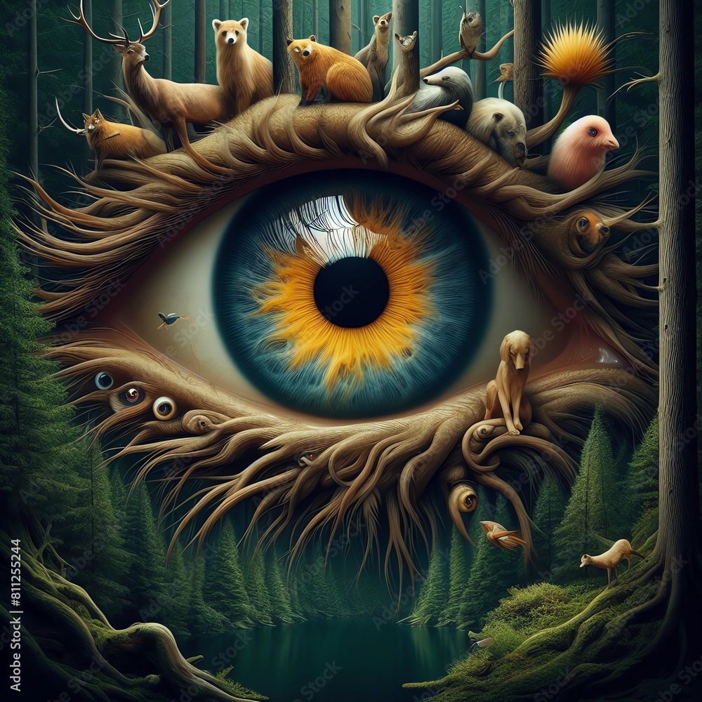 surrealism artwork with abstract concepts, hallucinations, thinking ...