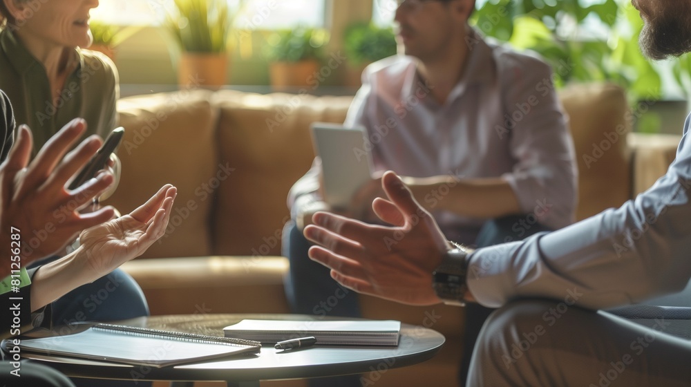 An illustration of a conflict mediation concept, depicting a ...