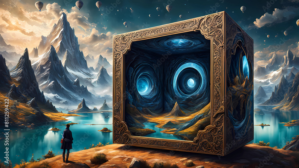 surrealism artwork with abstract concepts, hallucinations, thinking ...