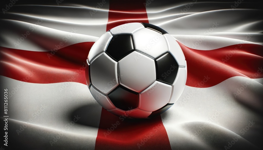 Soccer ball on the background of the flag of England, UEFA Euro ...