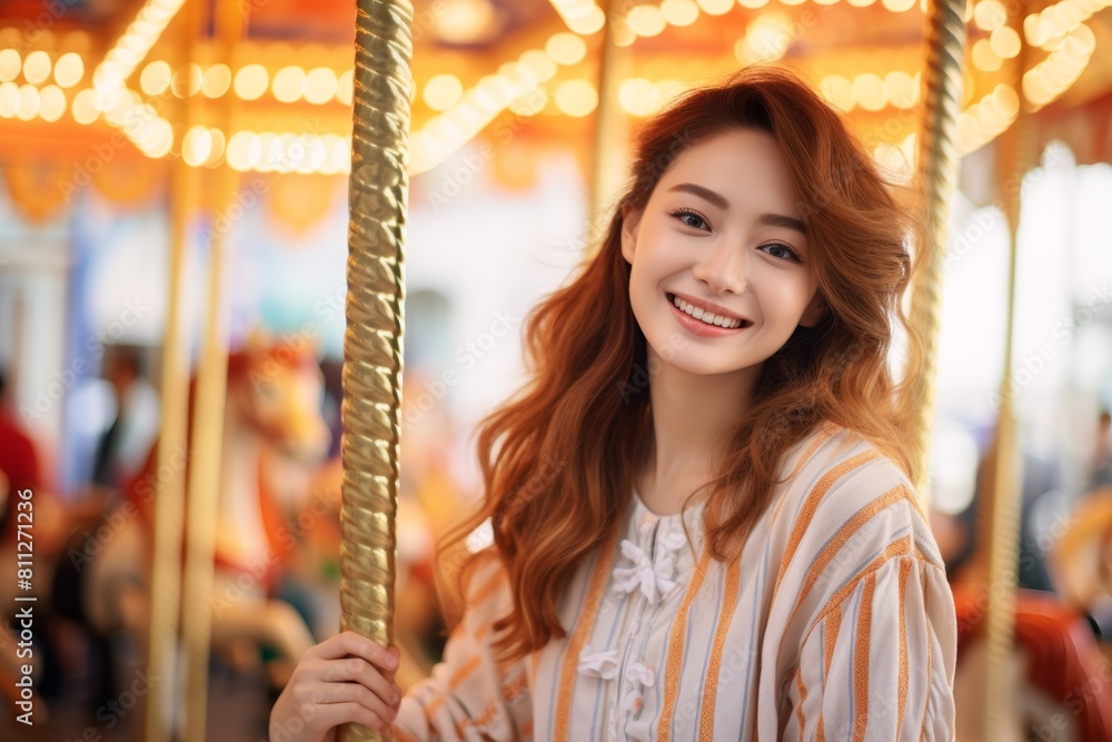 A Joyful Young Woman Smiling Radiantly as She Poses for a Portrait in ...