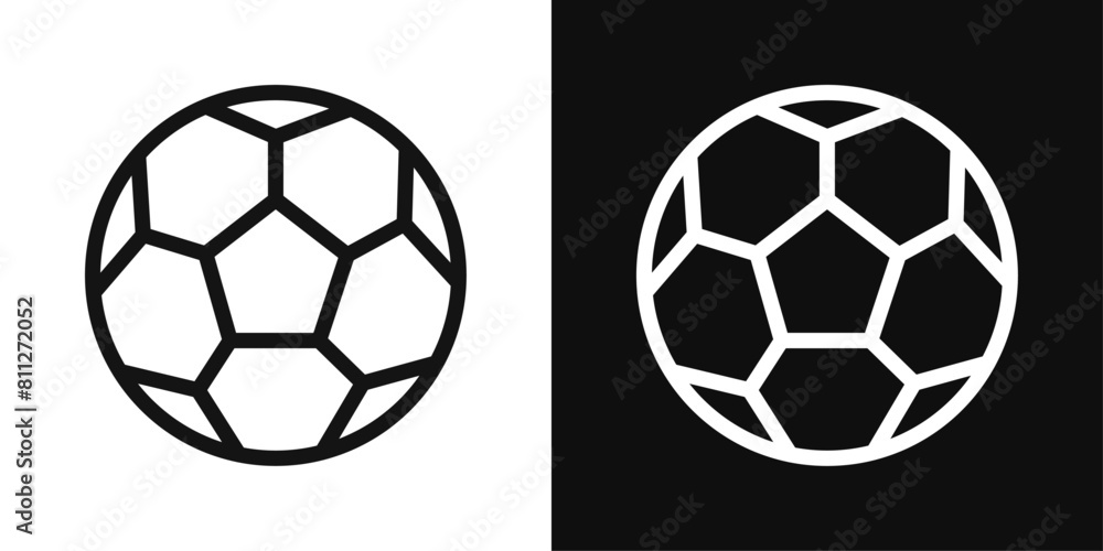 Soccer Ball Icon Set. Sport Football Vector Symbol. Simple Soccer Ball ...