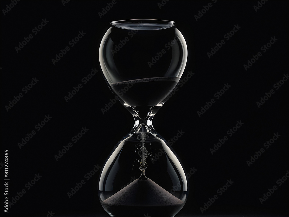 Time's Flow: Time Drains Away in an Hourglass Form. Hourglass ...
