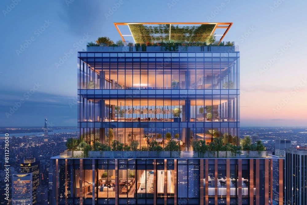 A tall building with a plethora of windows adorning its sleek facade ...