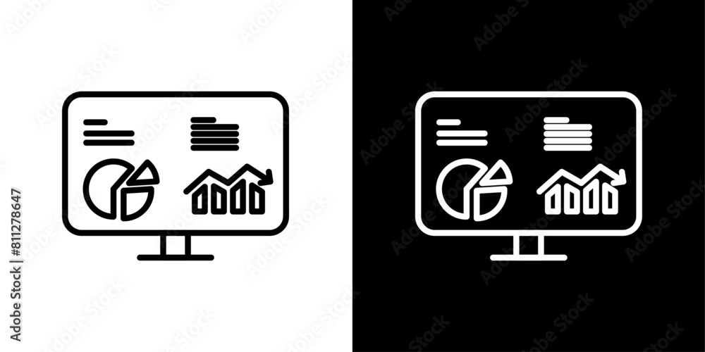 Data Dashboard Icon Set. Real-Time Analytics Vector Symbol. Monitoring ...