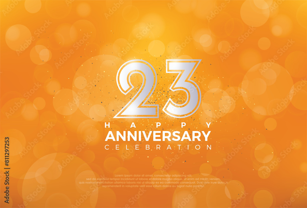 23th Anniversary celebration, 23 Anniversary celebration, Realistic 3d ...