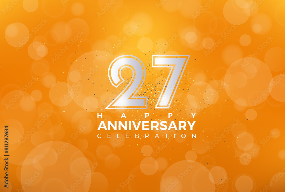 27th Anniversary celebration, 27 Anniversary celebration, Realistic 3d ...