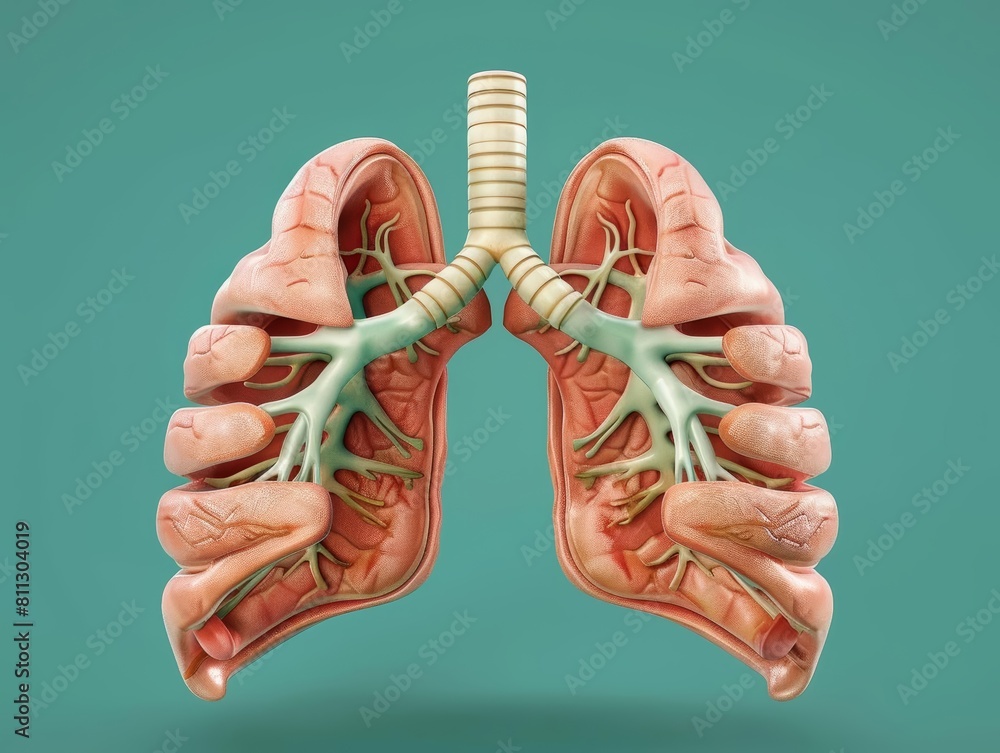 Diaphragm 3D model of the diaphragm, highlighting its muscular ...