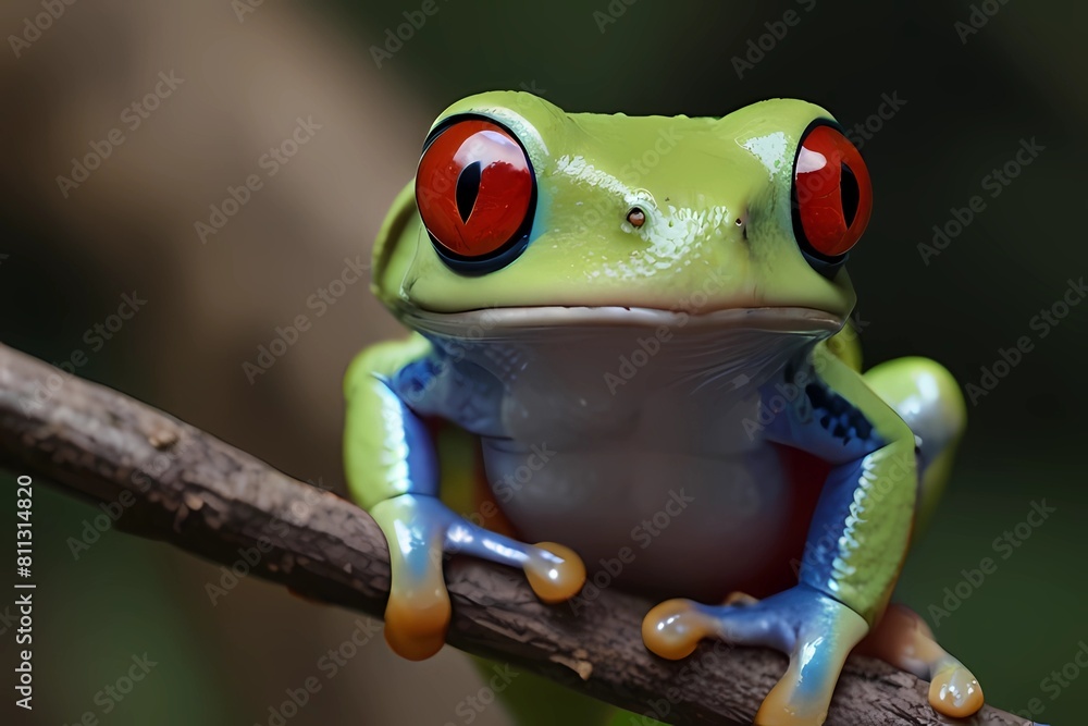 Crazy frog. Frog - small animal with smooth skin and long legs that are ...