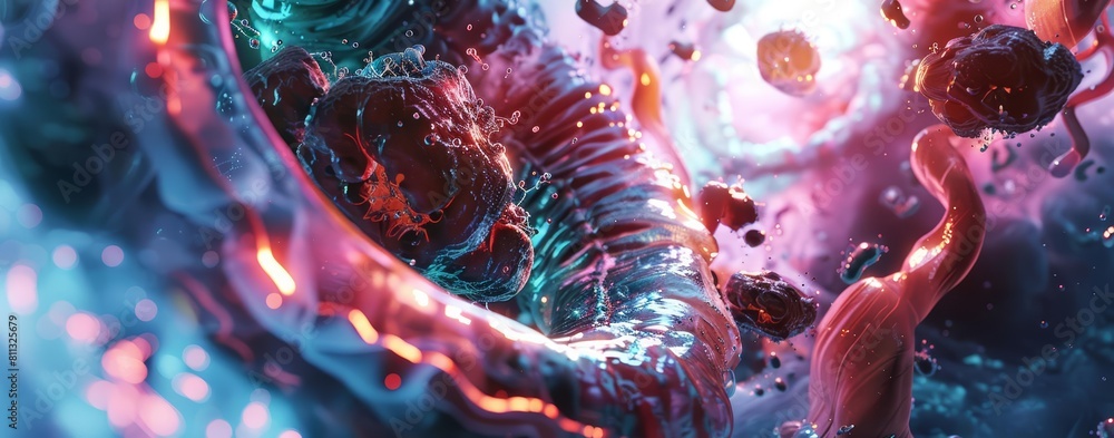 Generate concept art of a human stomach with realistic textures and ...