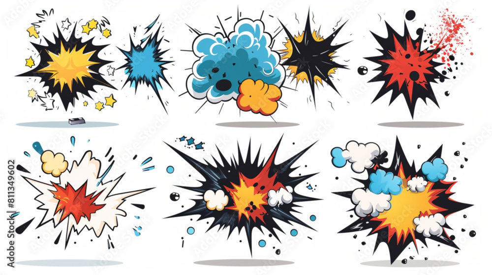 Comic bomb explosion. Cartoon brawl cloud with feet and legs. Speech ...
