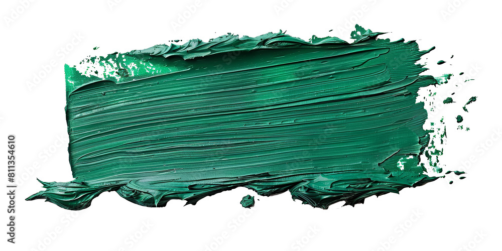 Thick Emerald Green Acrylic Paint Smudge on Transparent Background ...