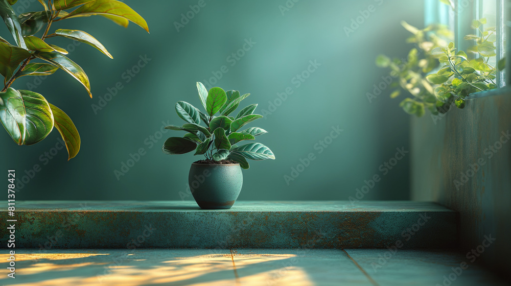 Stylish composition of home garden interior filled a lot of beautiful ...