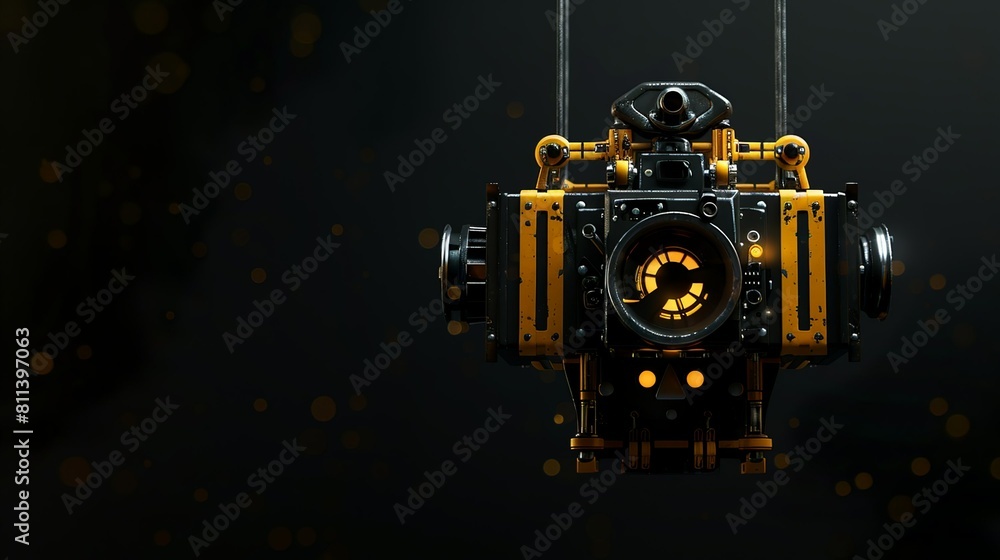 Futuristic sci-fi film projector device on isolated background for ...