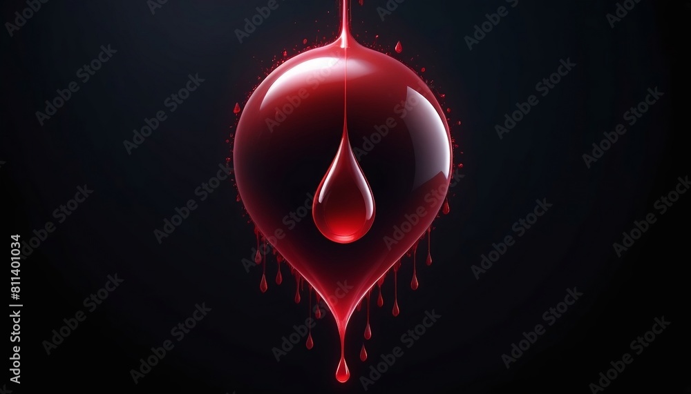 Drop of Life World Blood Donor Day Concept with Futuristic Realism of a ...
