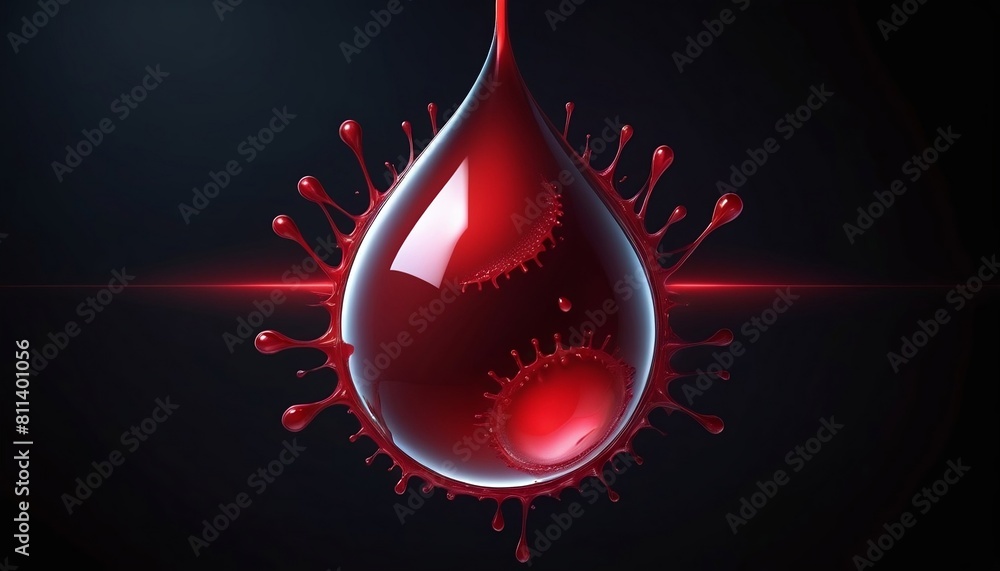 Drop of Life World Blood Donor Day Concept with Futuristic Realism of a ...