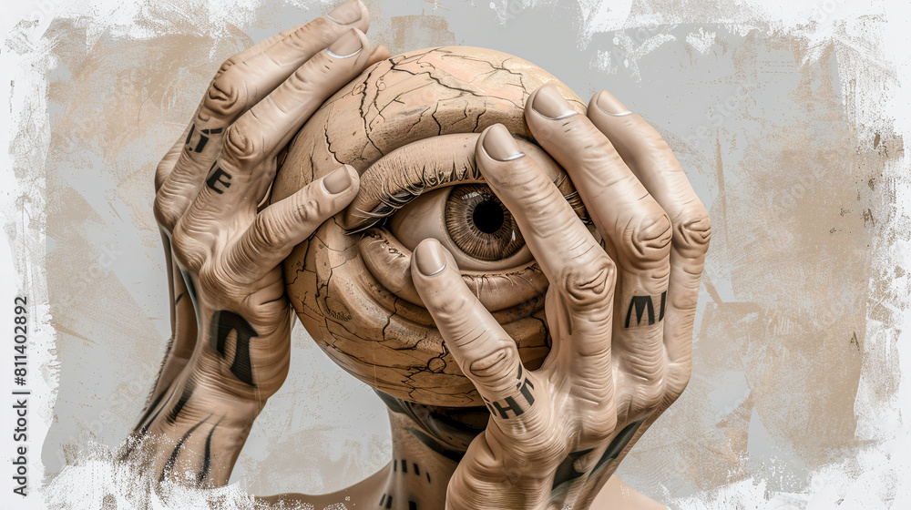 Cracked Reality Abstract Surreal Exploration of Perception with Egg ...