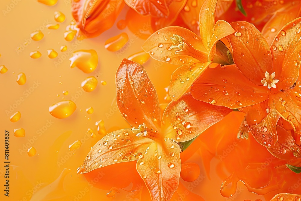 beautiful fresh orange wallpaper desktop with curved plants and ...