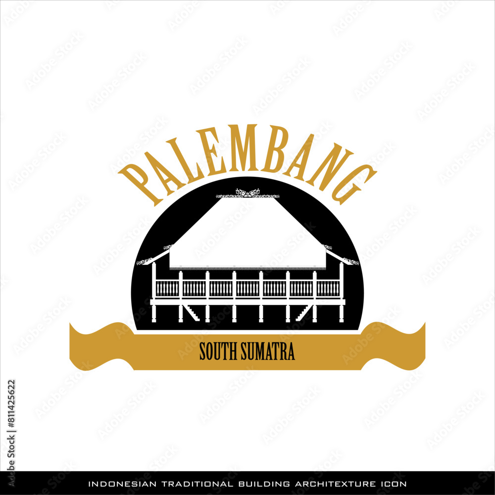 Palembang Traditional House Icons, South Sumatra, a series of ...
