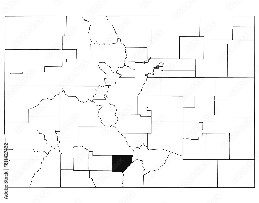 Map of alamosa County in Colorado state on white background. single ...