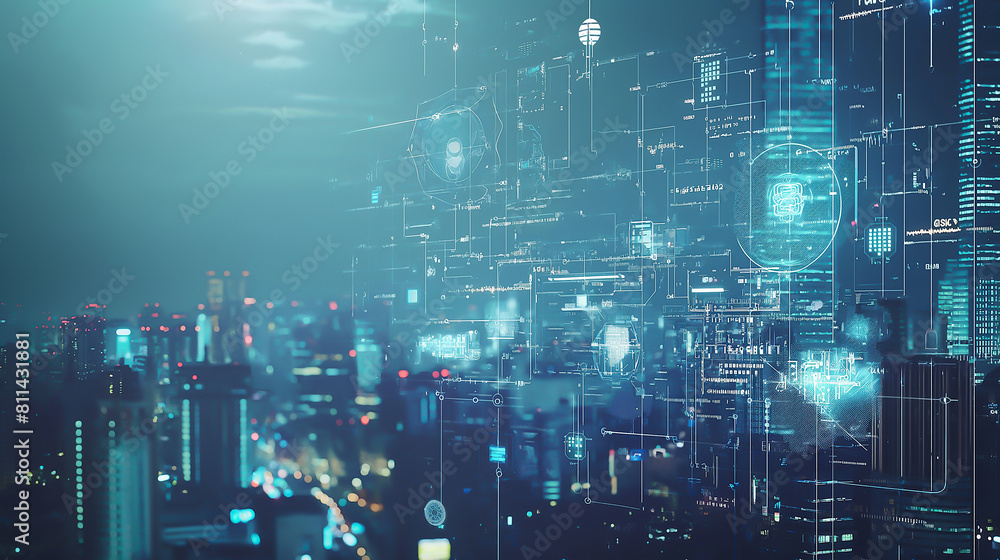 Abstract blue lines on a techy background for presentations or ...