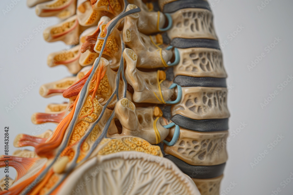 Examining patient medically anatomically including vertebral body arch ...